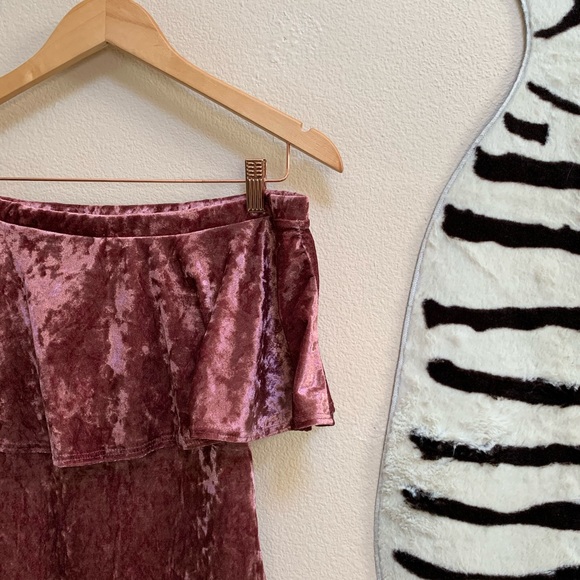 gaze | Tops | Crushed Velvet Off The Shoulder Blush Bodysuit | Poshmark